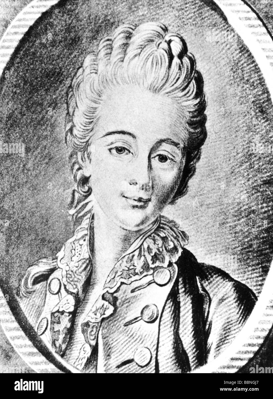 Comtesse du 1743 1793 jeanne becu barry 1743 1793 Banque d'images noir ...