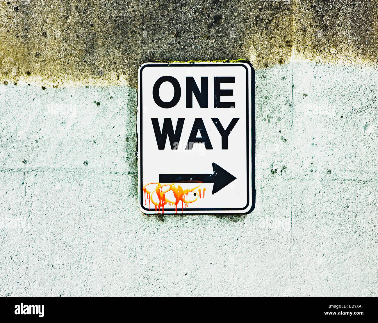 One way sign Banque de photographies et d’images à haute résolution - Alamy