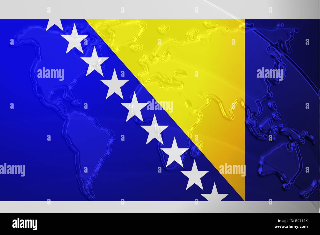 Pavillon de la Hertzigovina illustration symbole national avec carte du ...
