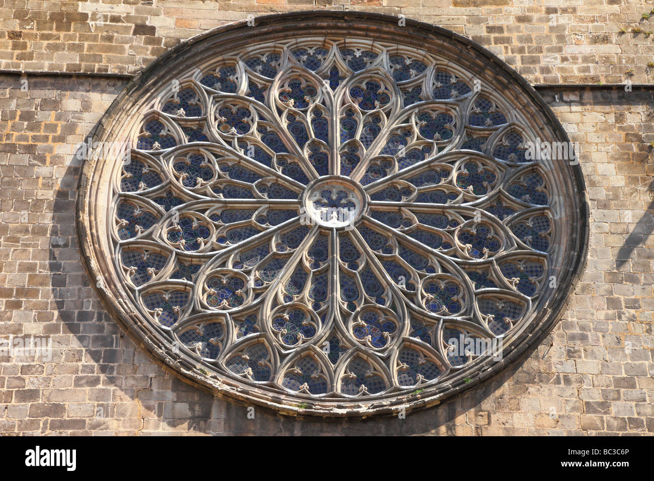 Rosace gothique église Santa Maria del Pi Barcelone Catalogne Espagne ...