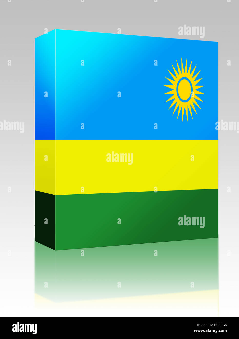Fort de progiciel de drapeau national du Rwanda pays illustration ...