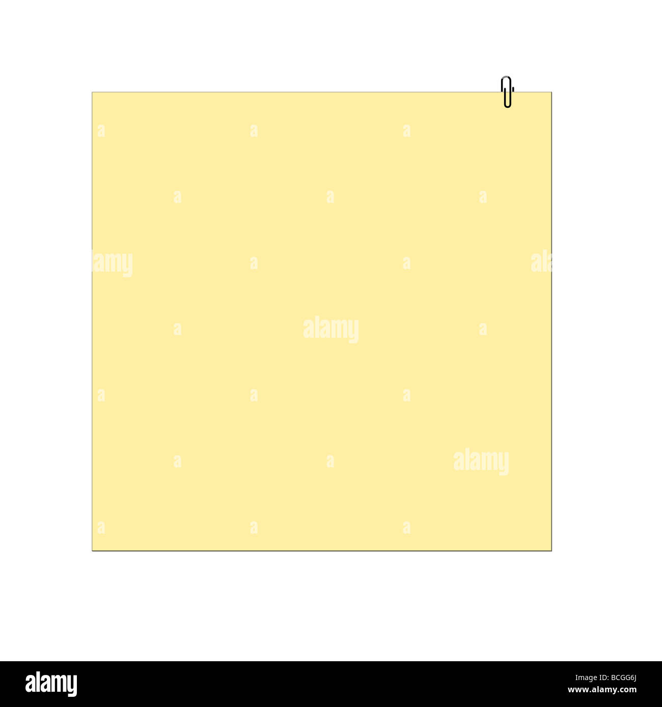 Bloc-notes carré attaché avec trombone isolé sur fond blanc Photo Stock ...