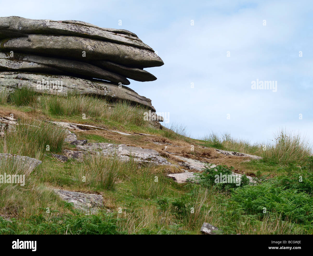 Rochers sur le bord de la carrière de Cheesewring Cornwall Bodmin Moor ...