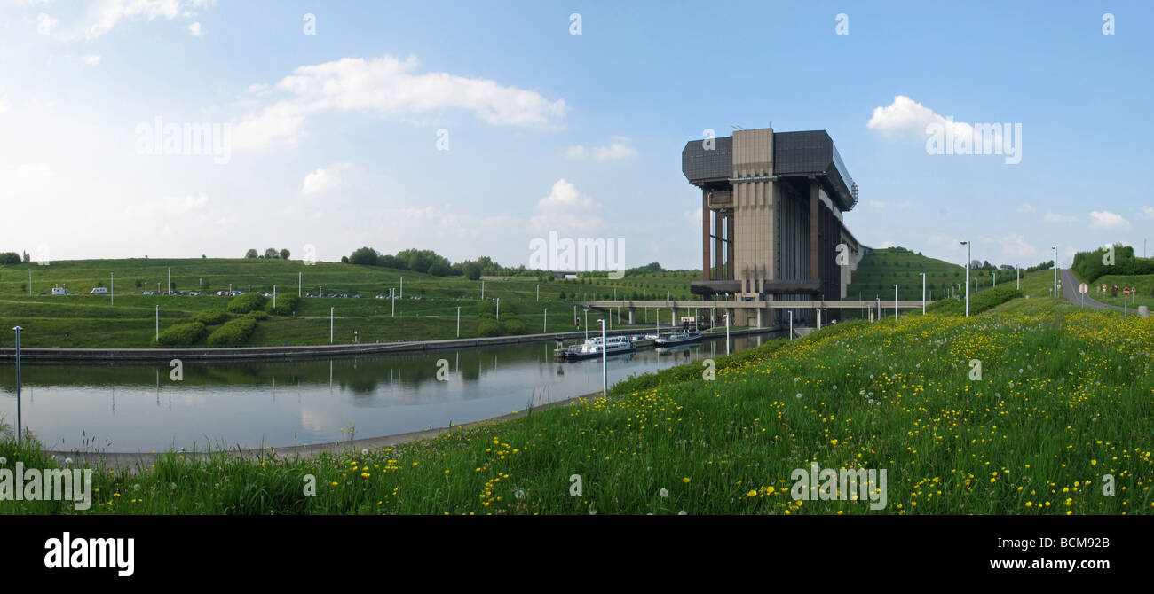 Strepy Thieu panorama Belgique Louviere Ship boat lift Schiffshebewerk ...