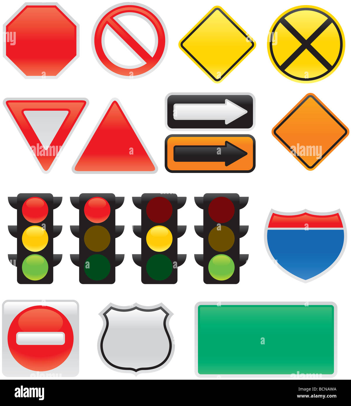 Une collection de panneaux de circulation du vecteur et symboles de la ...