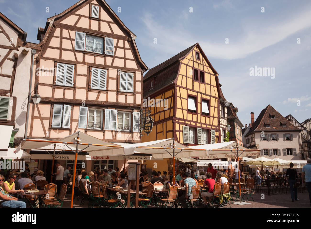 Colmar Alsace Town Square Cafe Banque d'image et photos - Alamy