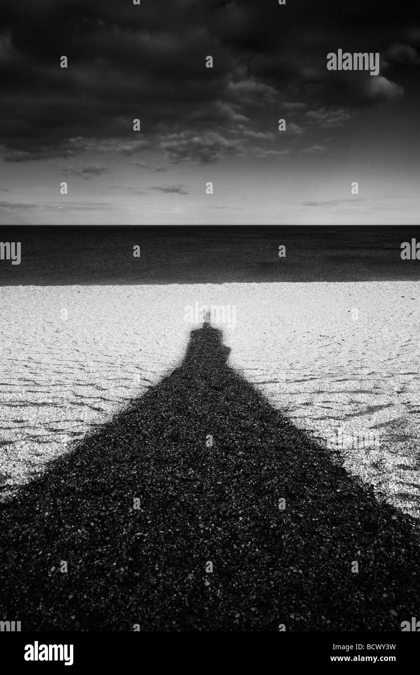 Torcross devon Banque d'images noir et blanc - Alamy