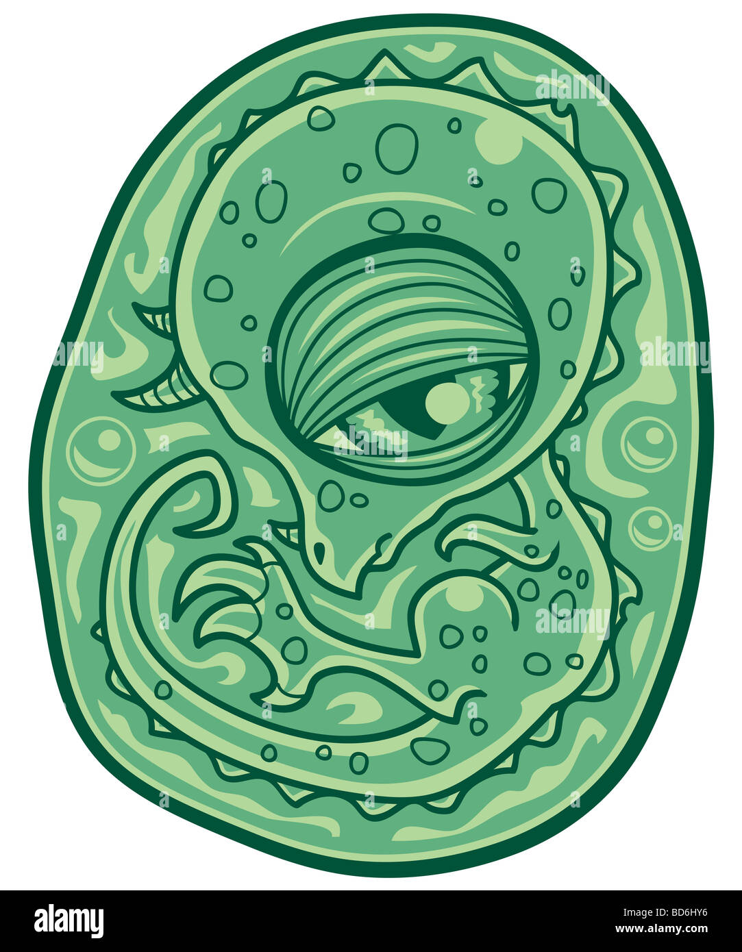 Cartoon illustration d'un embryon de dinosaure bébé dans un œuf Photo ...