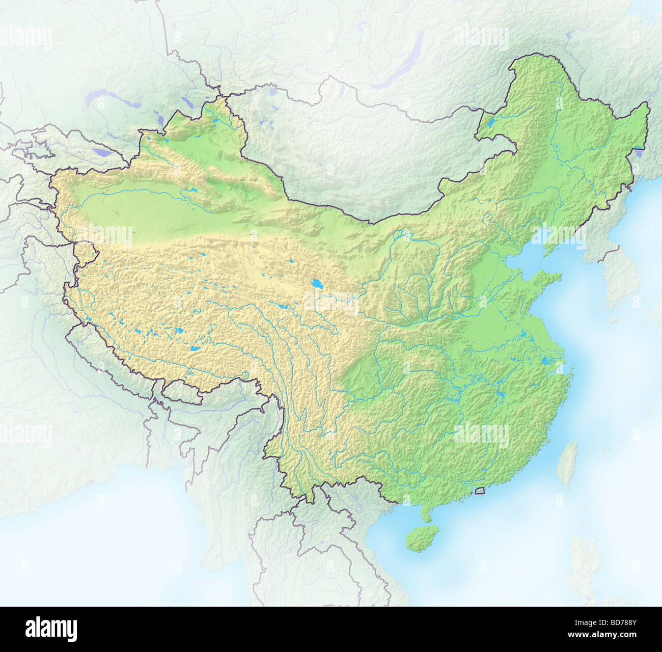 Carte en relief chine Banque de photographies et d’images à haute ...