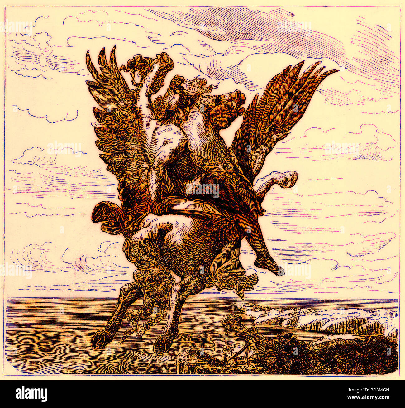 Perseus on the horse pegasus Banque de photographies et d’images à ...