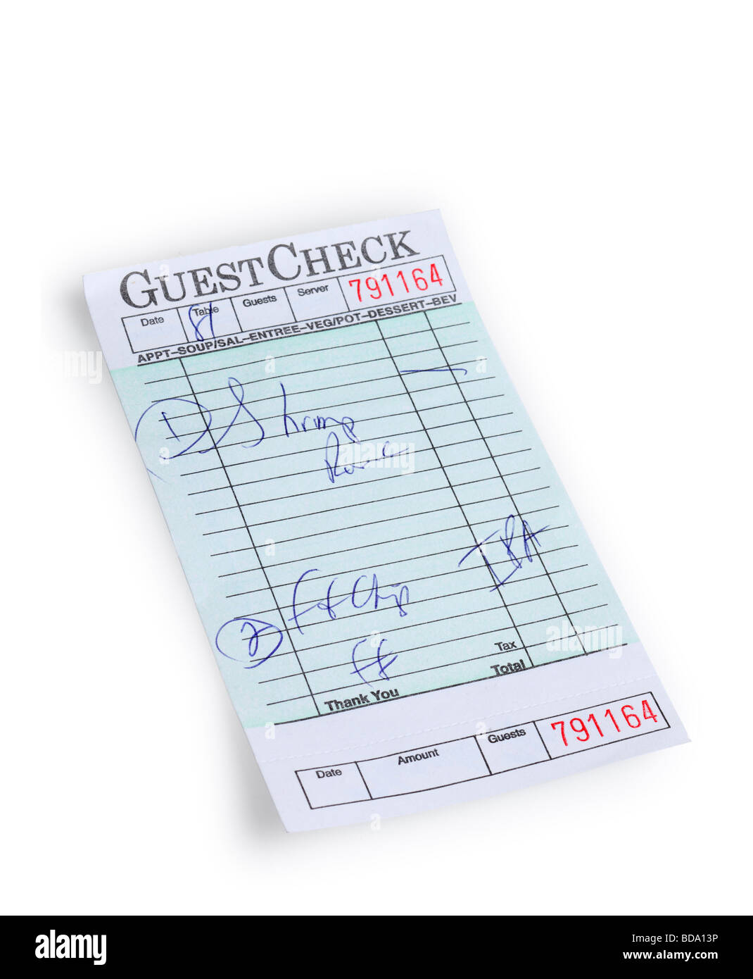 Ticket restaurant Banque de photographies et d’images à haute ...