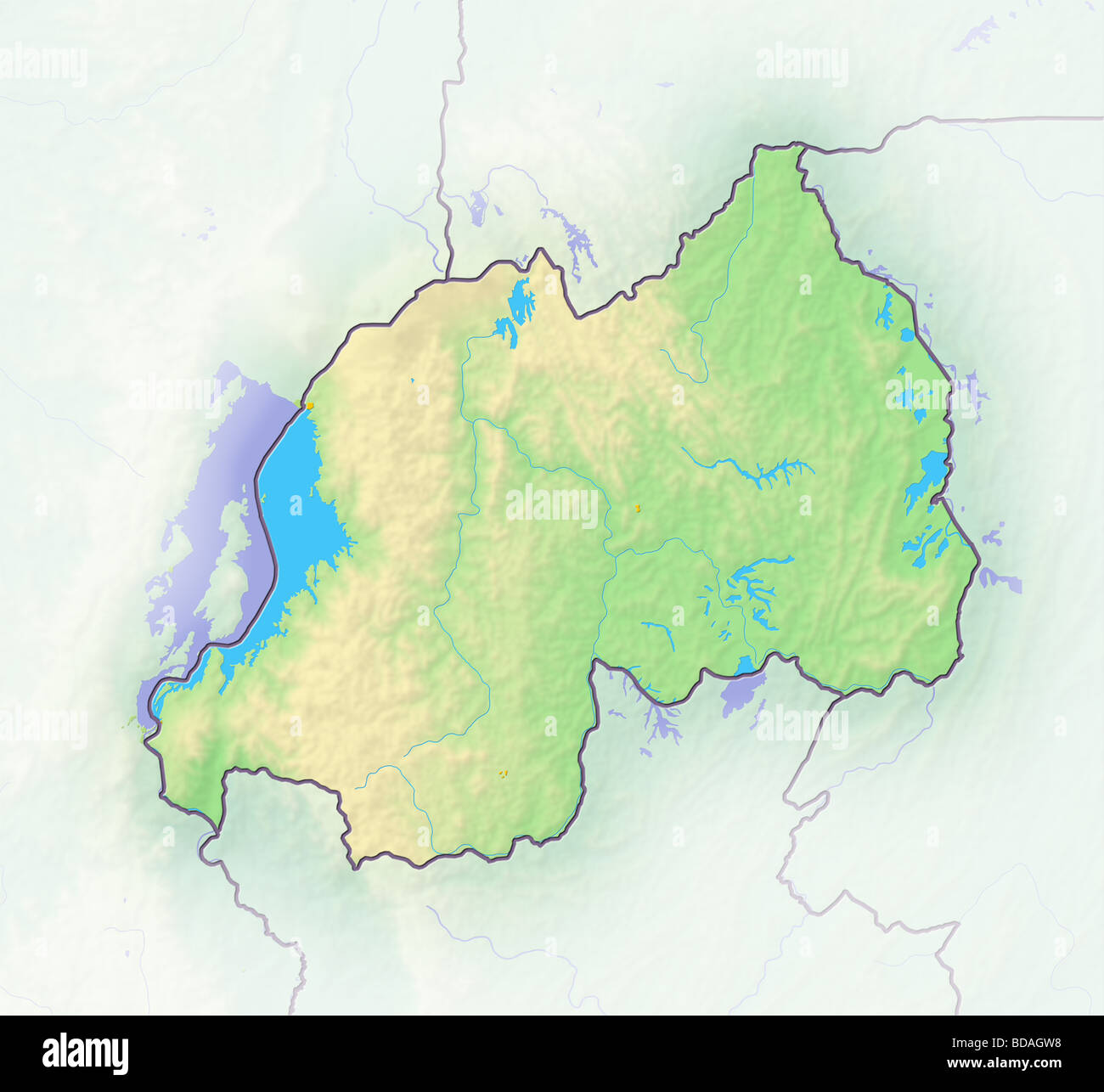 Carte politique du Rwanda Photo Stock - Alamy