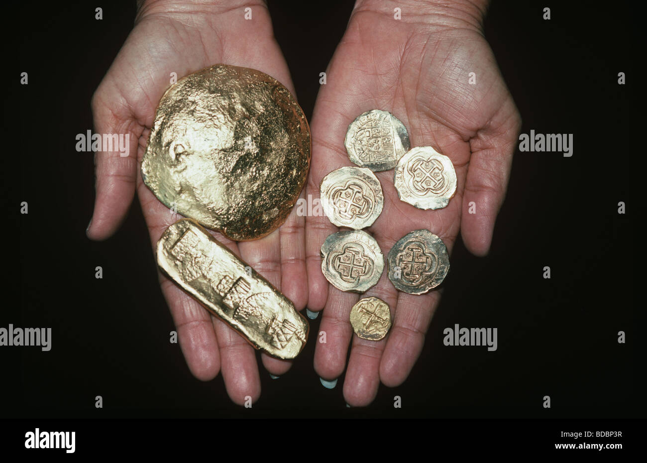 Doubloons Gold Bar récupérés de l'épave Las Maravillas coulé en 1658 ...