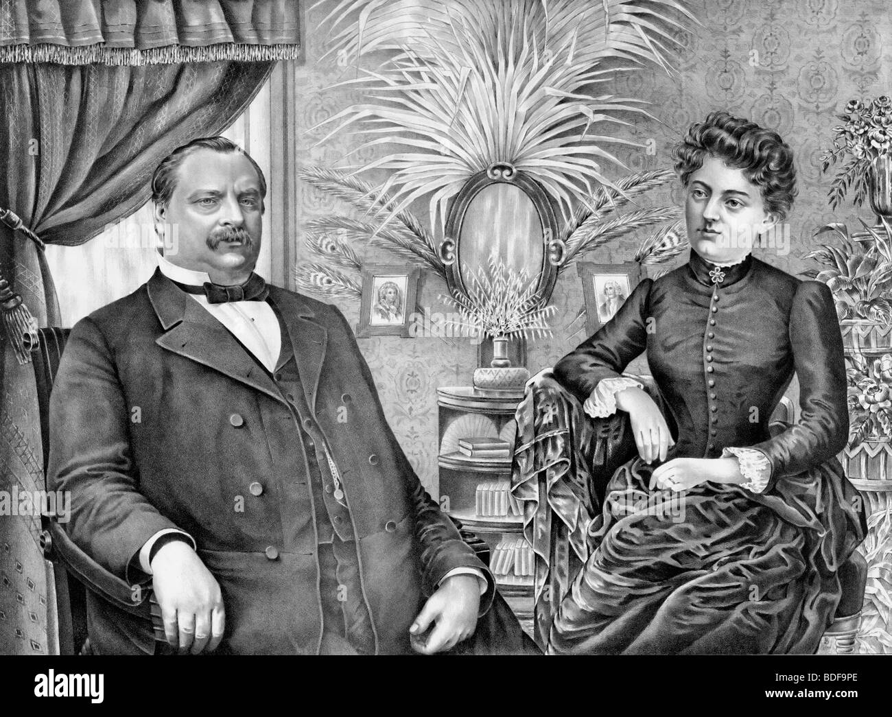 USA Président Grover Cleveland et femme, Frances Folsom Cleveland ...
