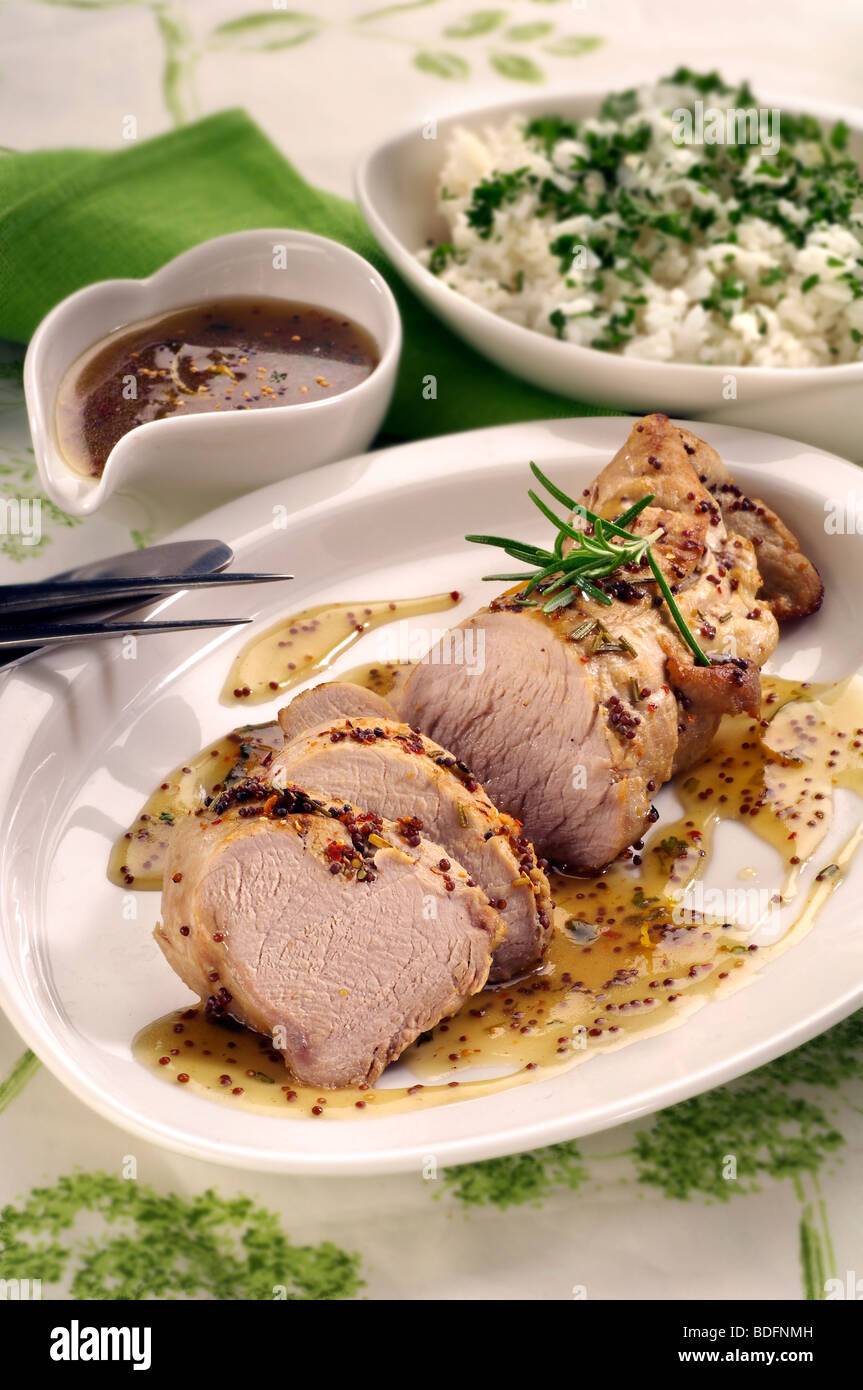 Filet de Porc à la sauce moutarde Photo Stock - Alamy