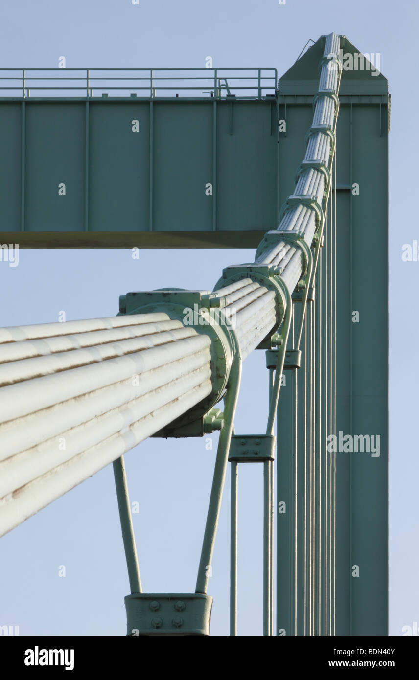 Rodenkirchen bridge pont suspendu en acier rhin eau de cologne Banque ...