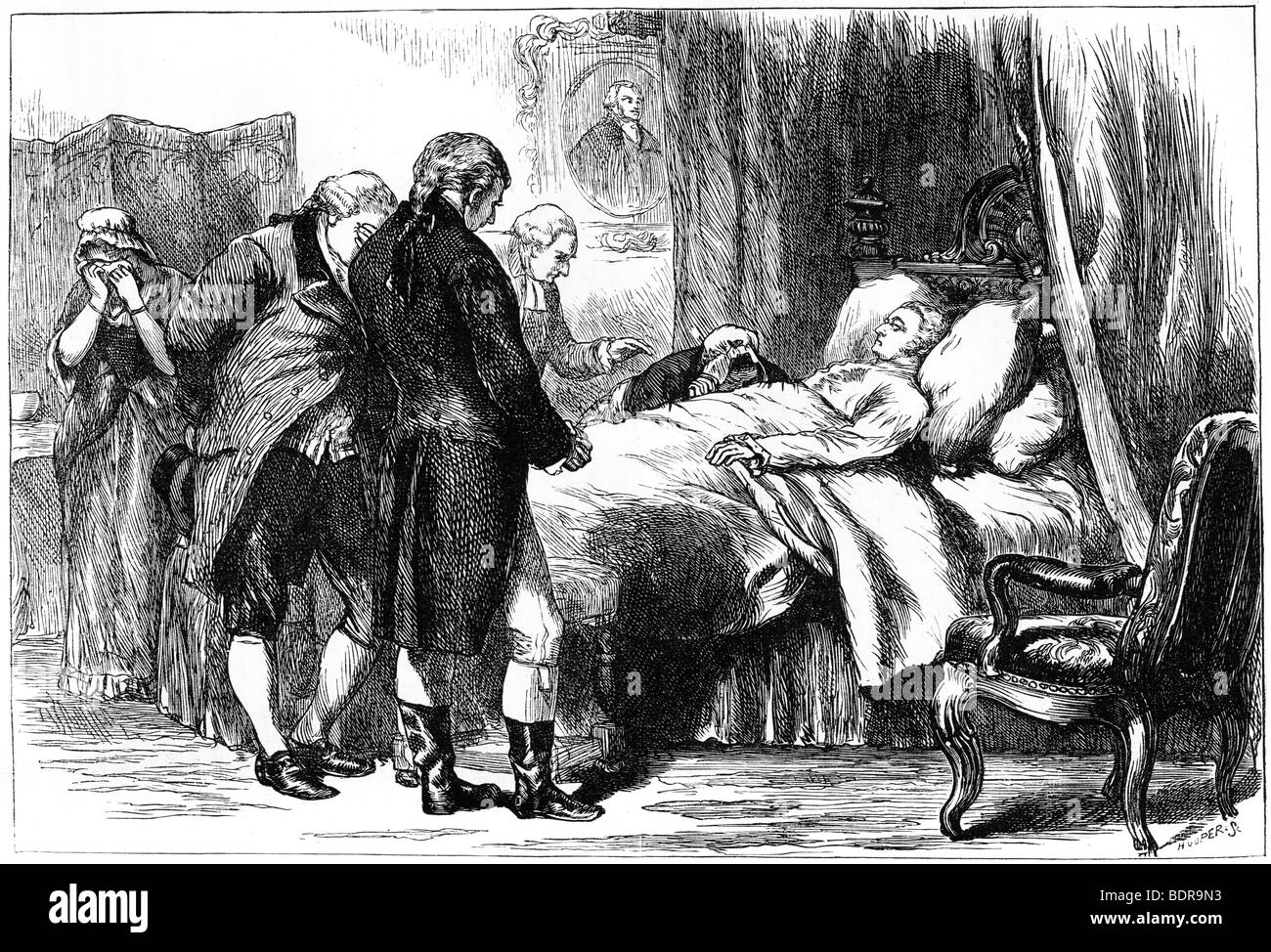 George washington sur son lit de mort Banque de photographies et d ...