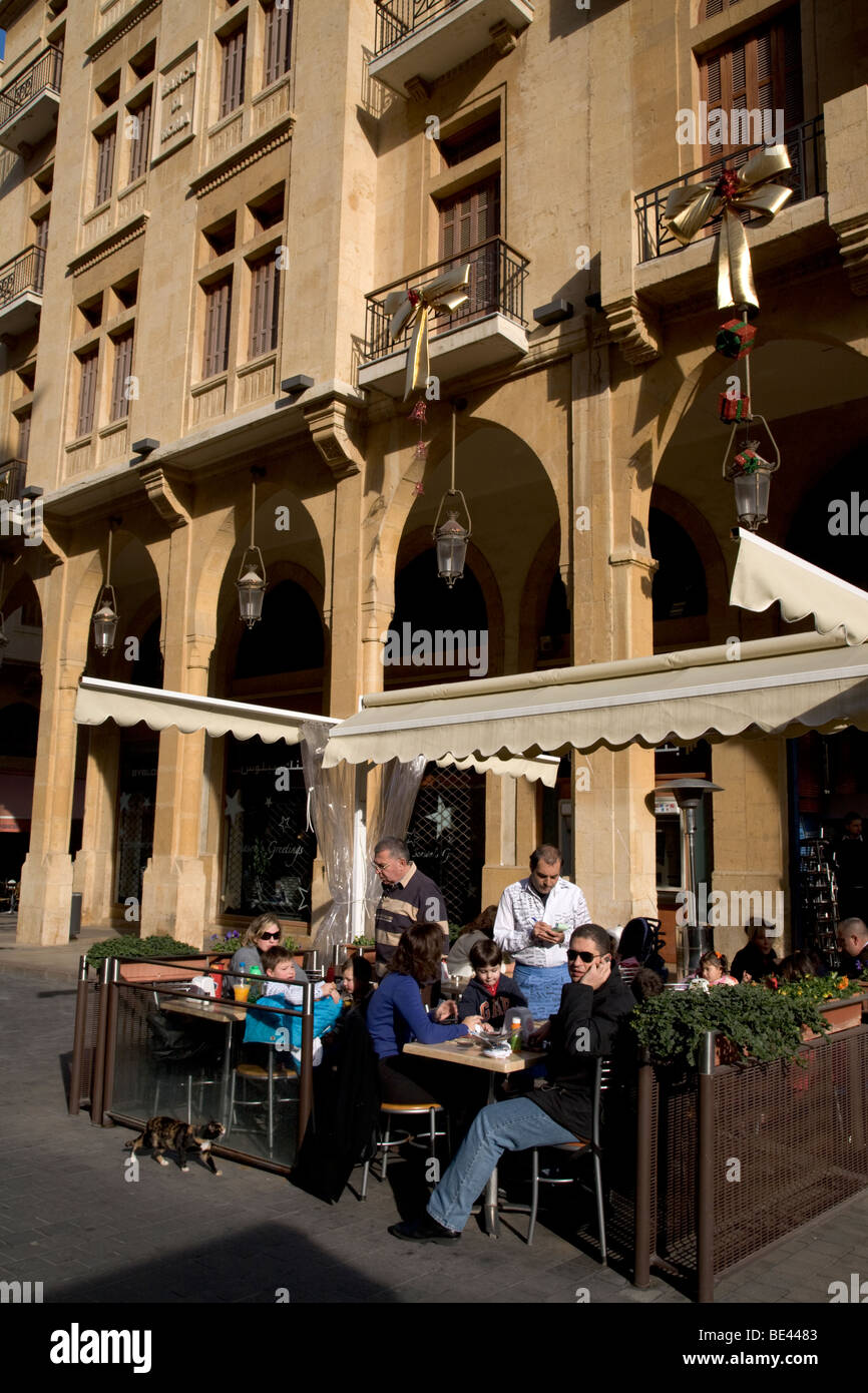 Scène Cafe au centre-ville de Beyrouth Liban Photo Stock - Alamy