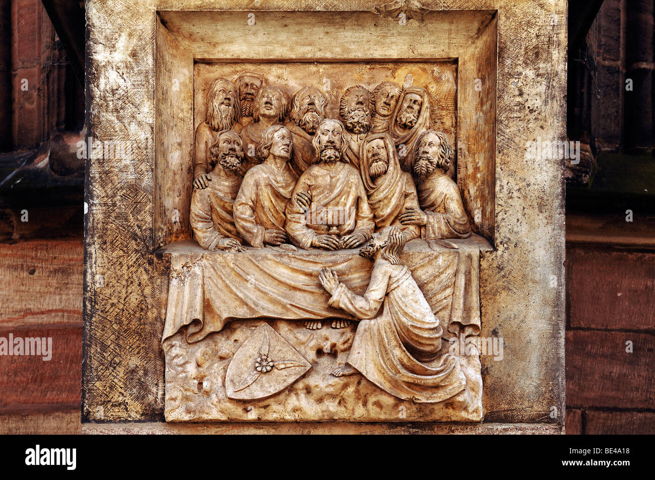 Old Stone relief 'La Sainte cène' à l'Église Sebaldus, Nuremberg ...
