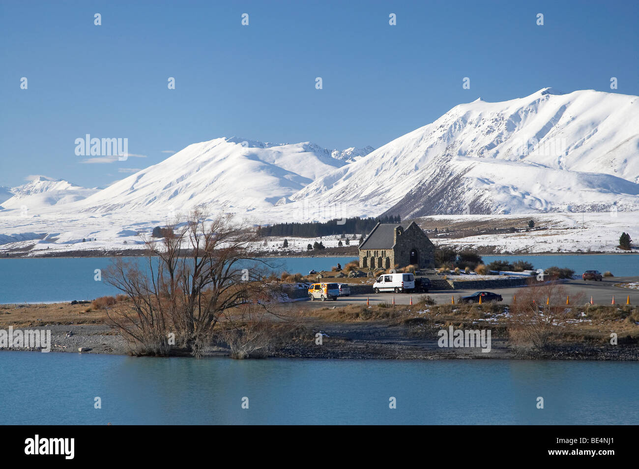 Église du Bon Pasteur, le Lac Tekapo, et deux pouce Gamme, Mackenzie ...