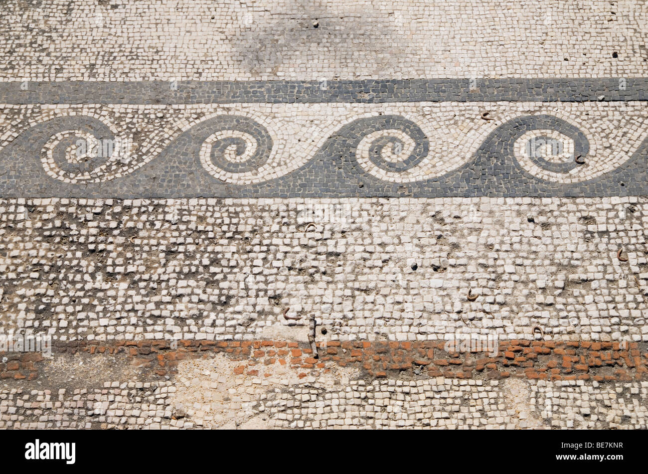 Mosaïque de galets de la période hellénistique, Paros, Grèce Photo ...