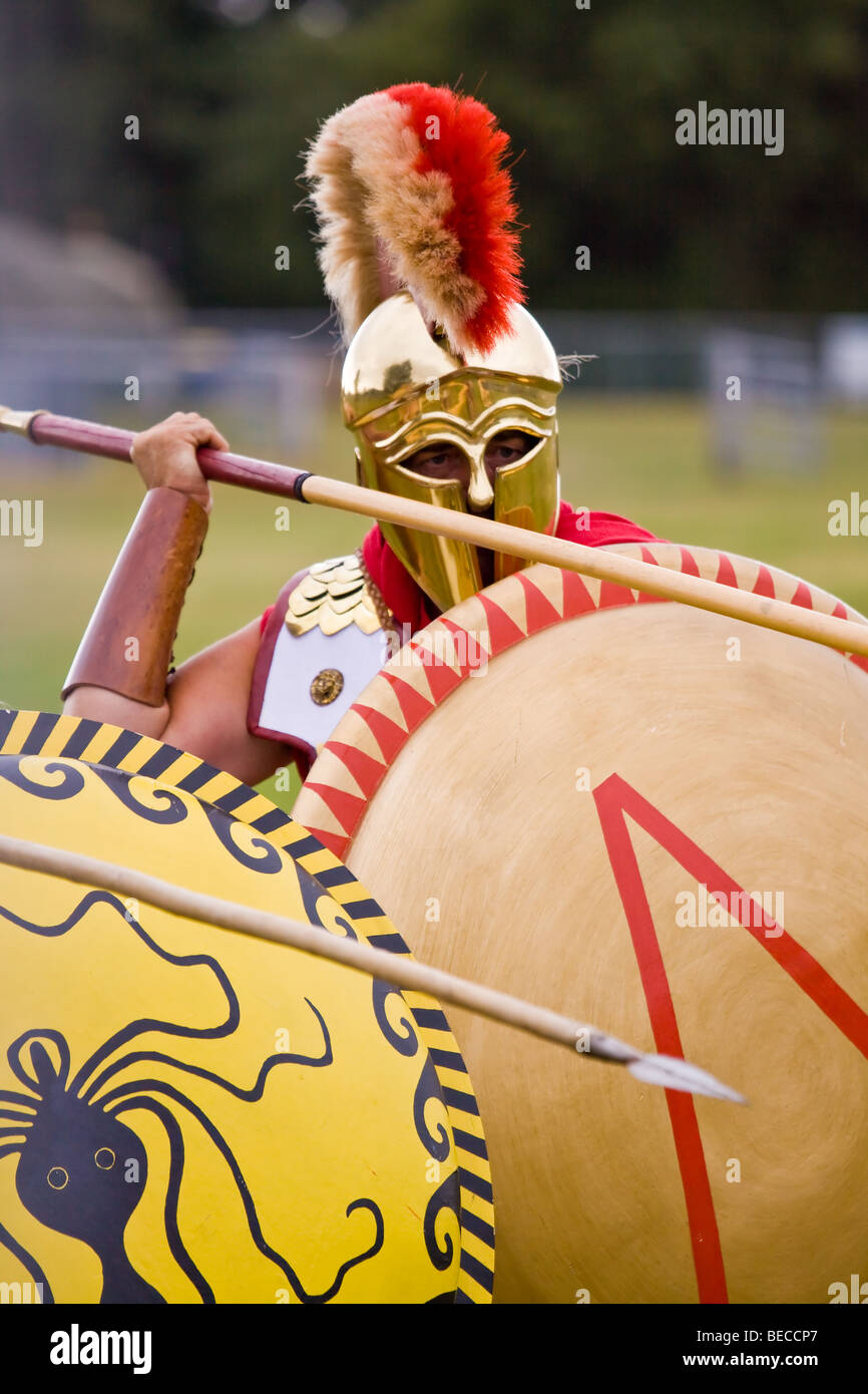 Spartiate bouclier et lance Banque de photographies et d’images à haute ...