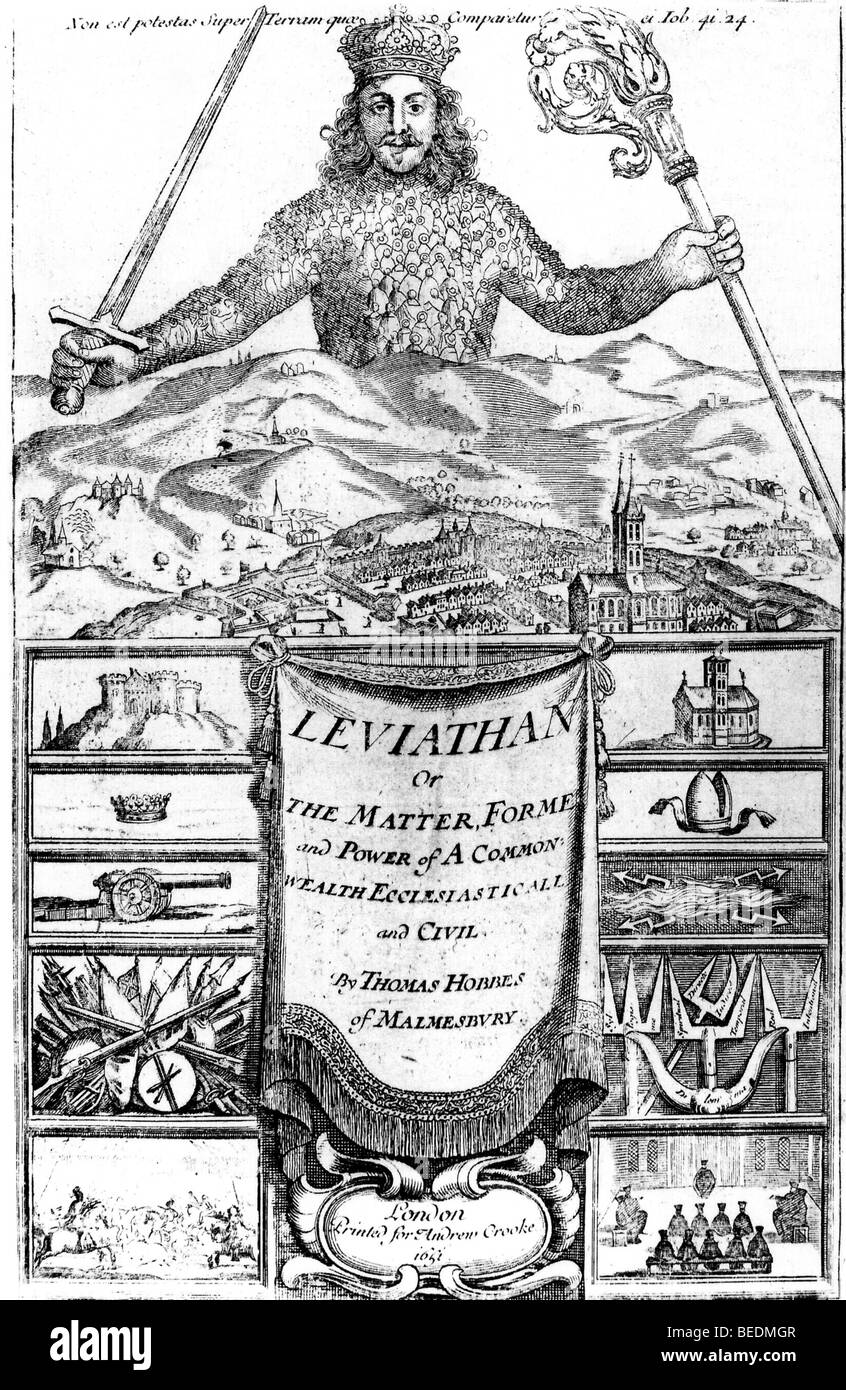 Leviathan hobbes leviathan 1651 Banque d'images noir et blanc - Alamy
