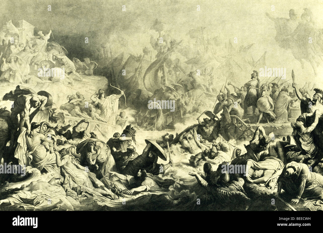 En 480 av. J.-l'époque de la guerre persique-la flotte grecque défont ...