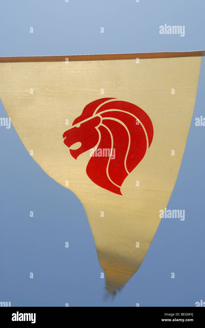 Drapeau fanion représentant [Merlion, symbole de Singapour Singapour ...