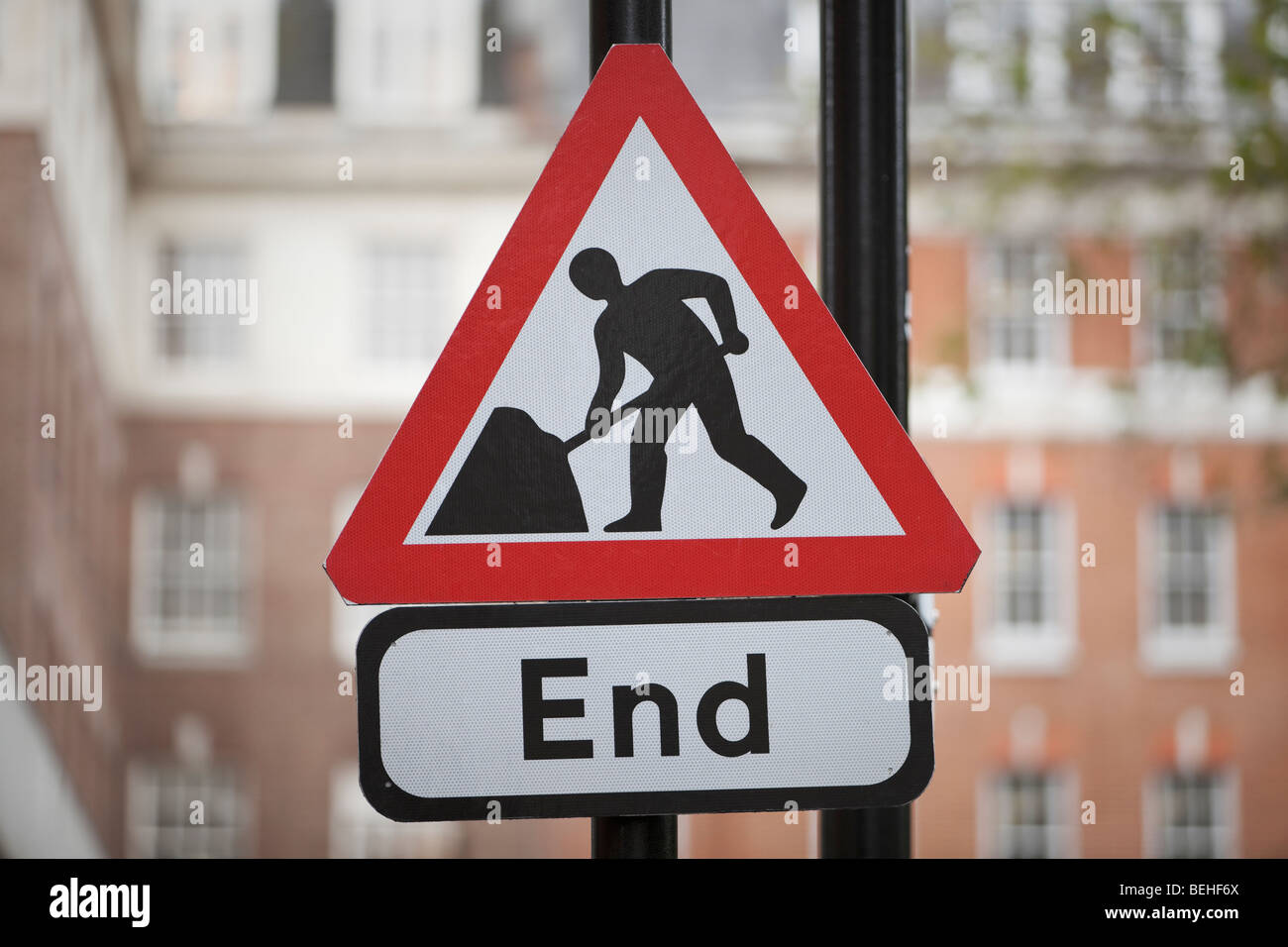 Panneau de signalisation de travail ou de vacances Banque de ...