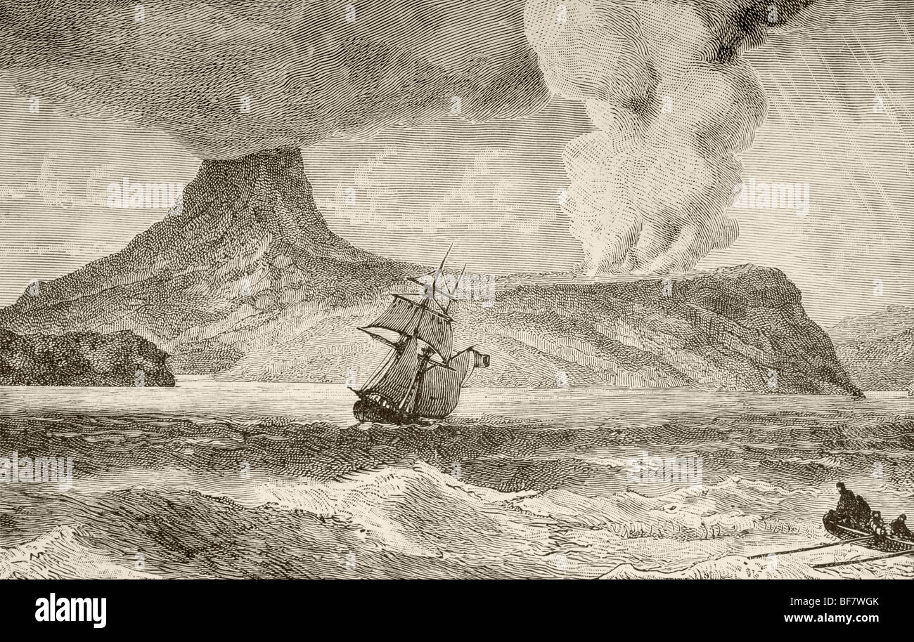 Volcan krakatoa en éruption 1883 Banque de photographies et d’images à ...