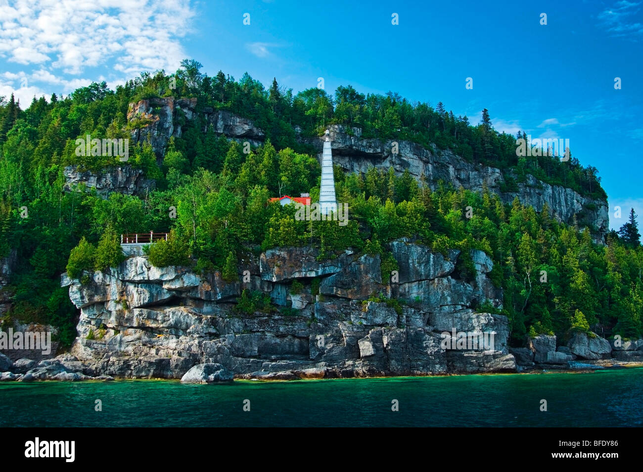 La station de lumière sur la baie Georgienne, l'île Flowerpot, le parc ...
