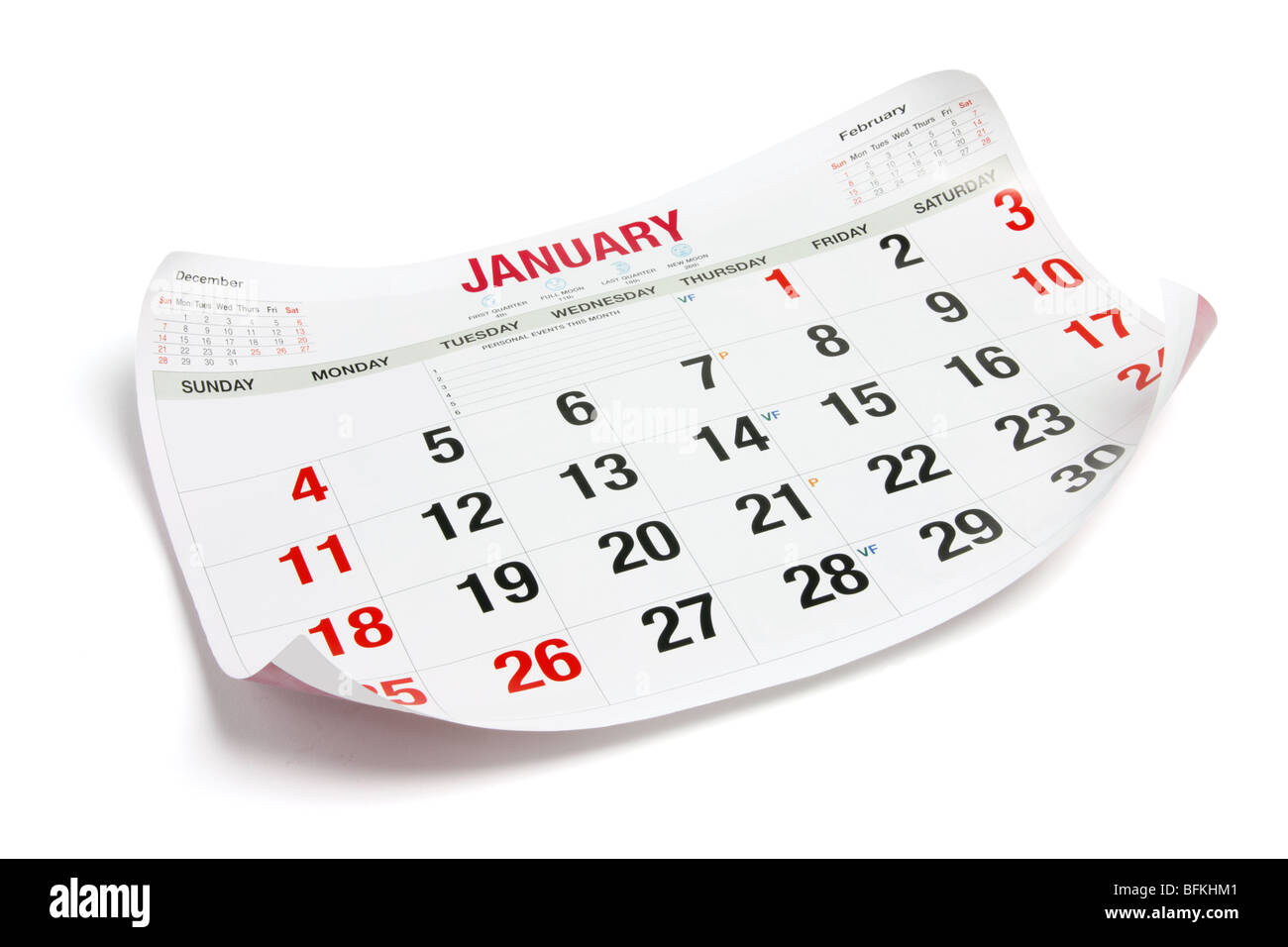 Page de calendrier Banque de photographies et d’images à haute ...