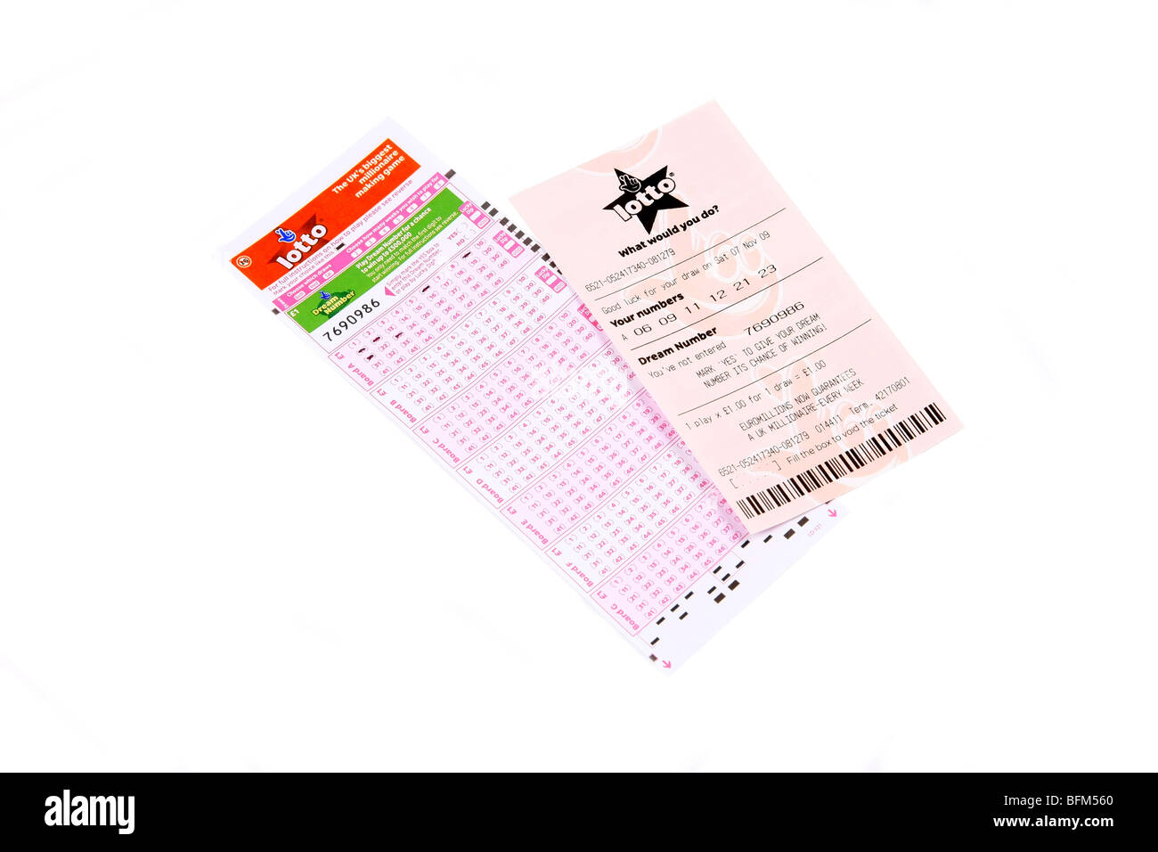 Billet de loto Banque d'images détourées - Alamy