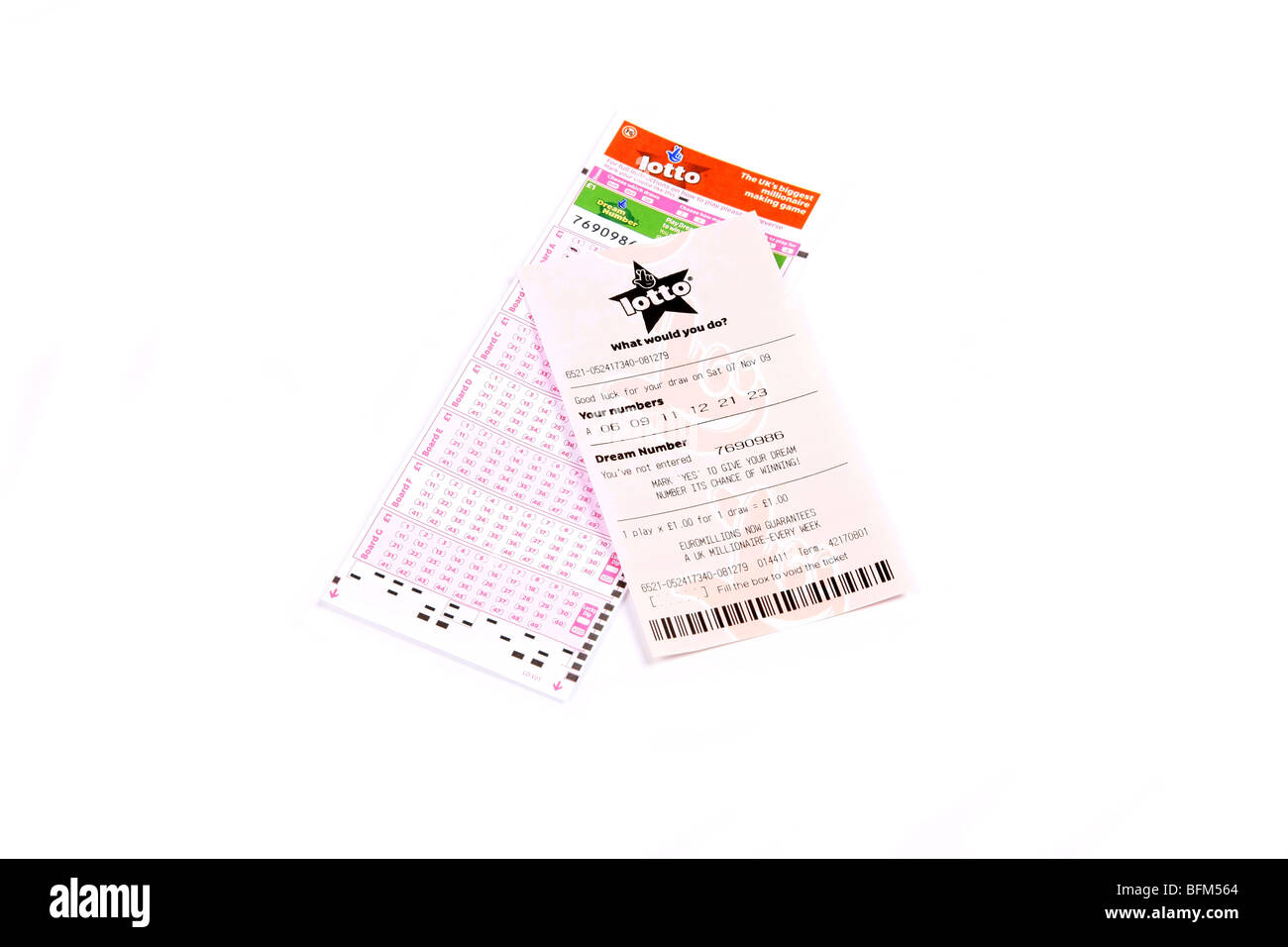 Billet de loto Banque d'images détourées - Alamy