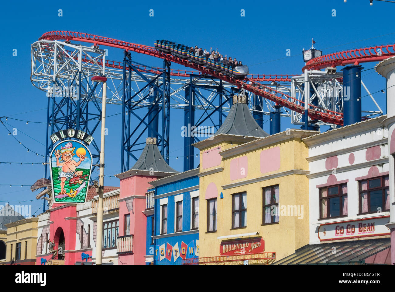 Le Grand, le 235ft montagne russe, la plus grande en Europe, à Pleasure ...