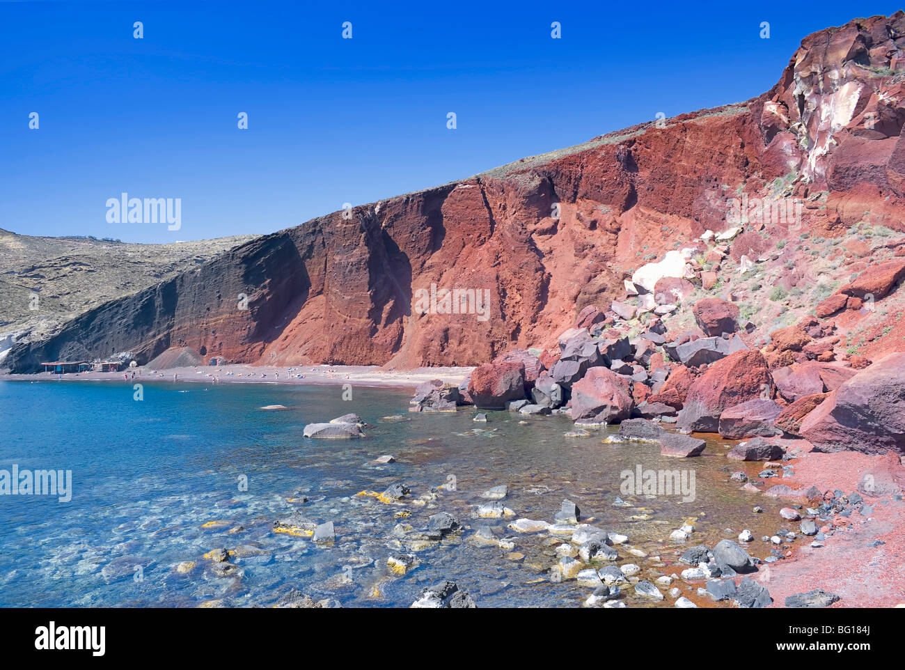 La plage rouge, Santorini, Cyclades, îles grecques, Grèce, Europe Photo ...