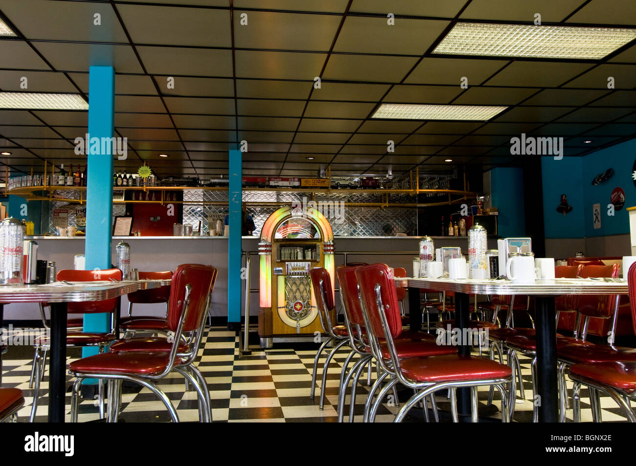 Restaurant de style rétro années 50, New York, USA Photo Stock - Alamy