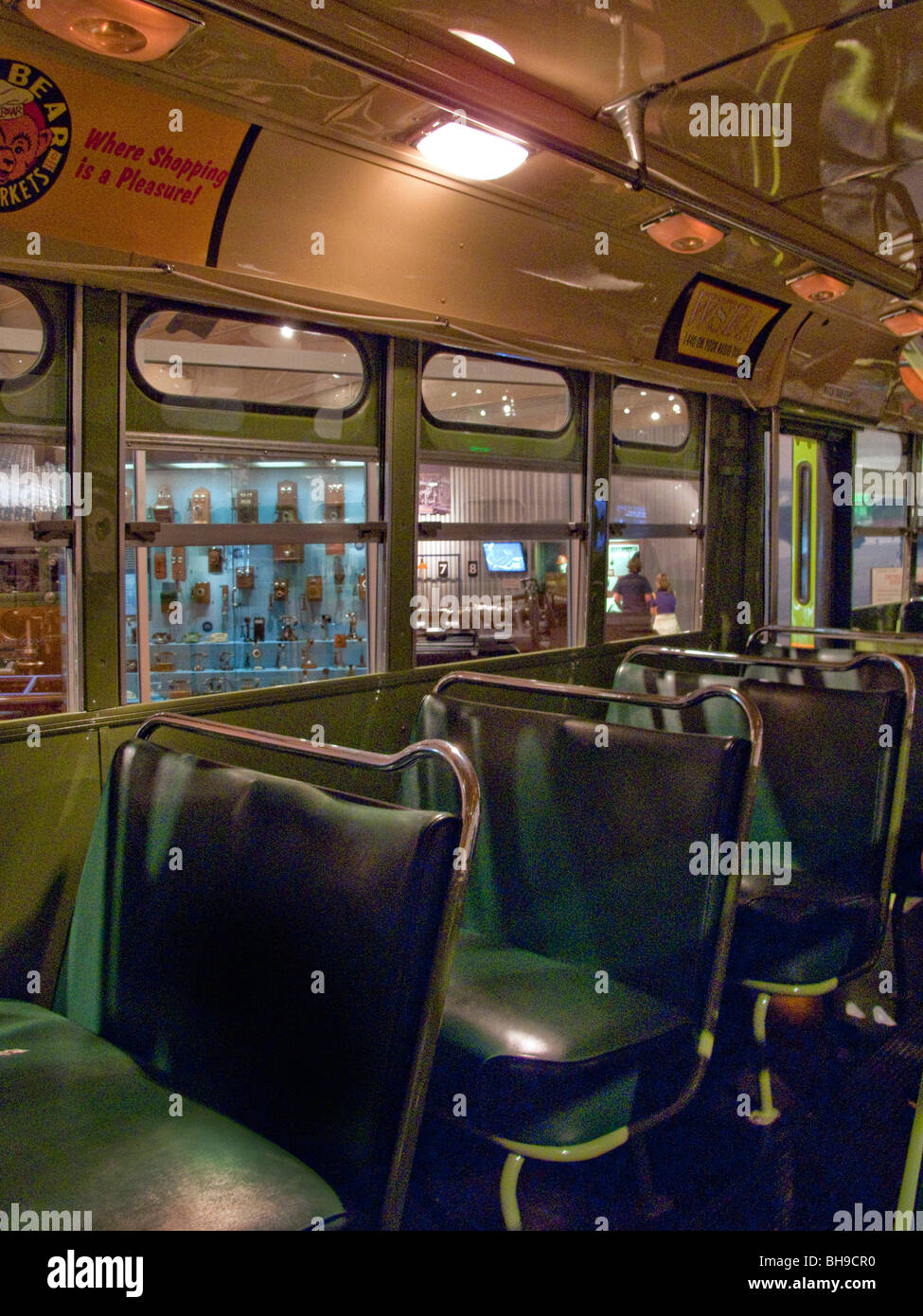 Le siège d'un bus de Montgomery, Alabama, duquel les droits civils ...