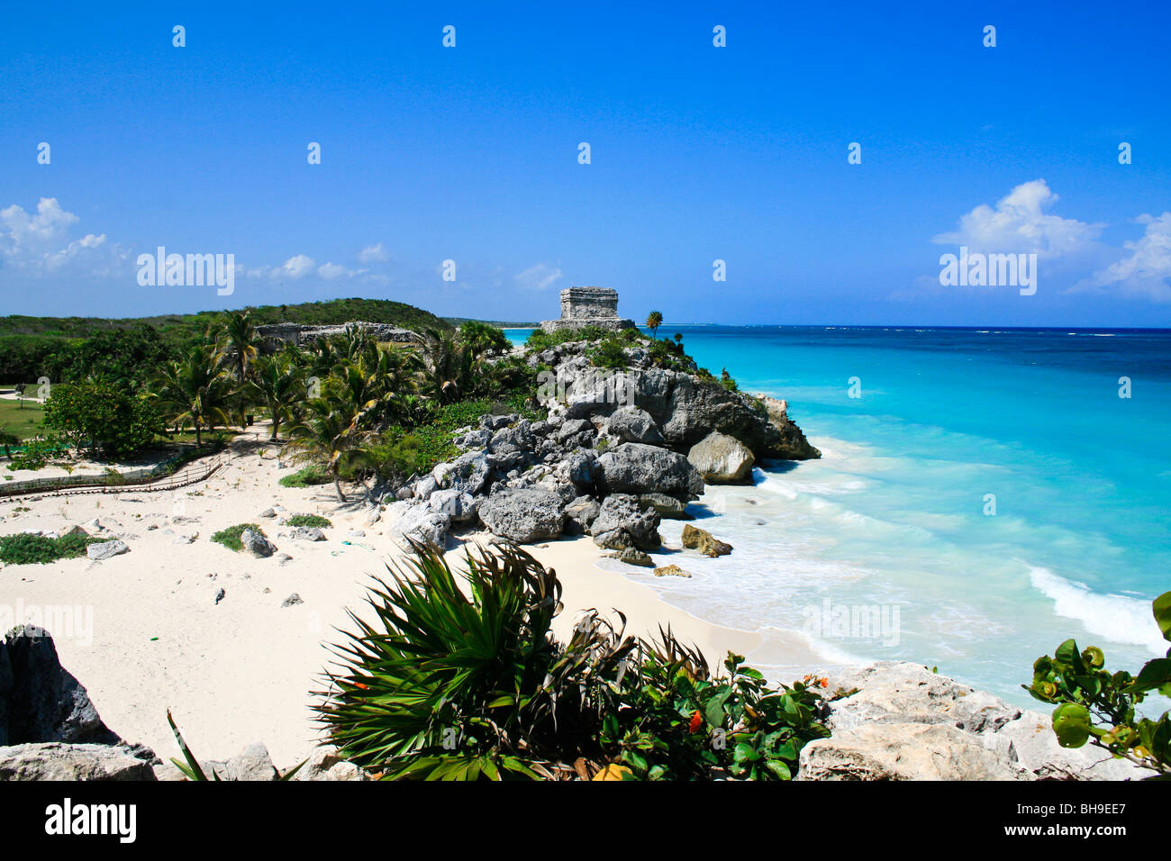 Plage de Tulum, Mexique / Maya ruine Photo Stock - Alamy