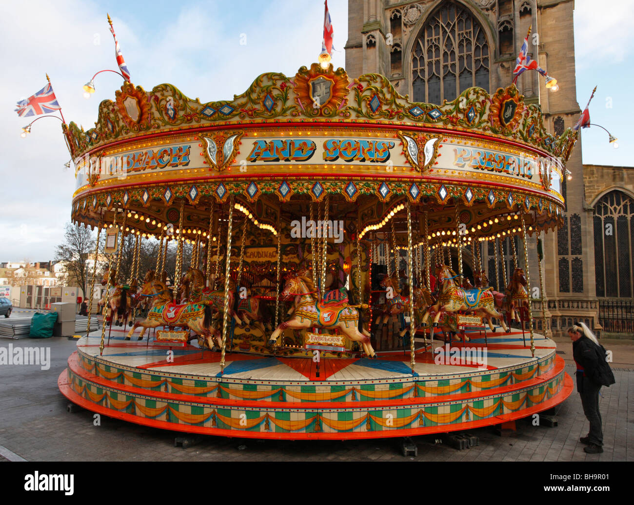 La fierté de l'Afrique du carrousel de chevaux galopant ride ...
