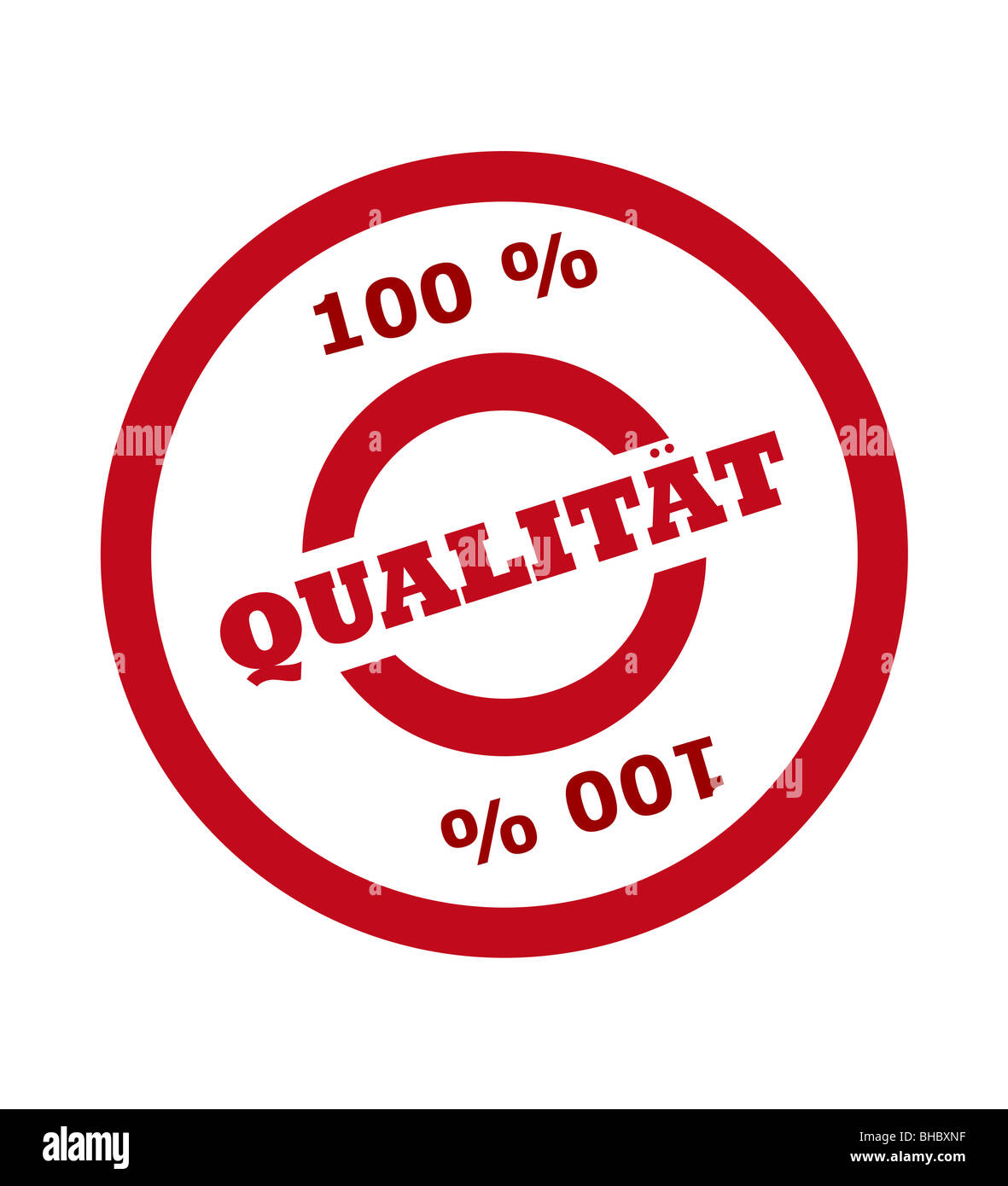 100 % qualité allemande stamp dans le cercle rouge, isolé sur fond ...