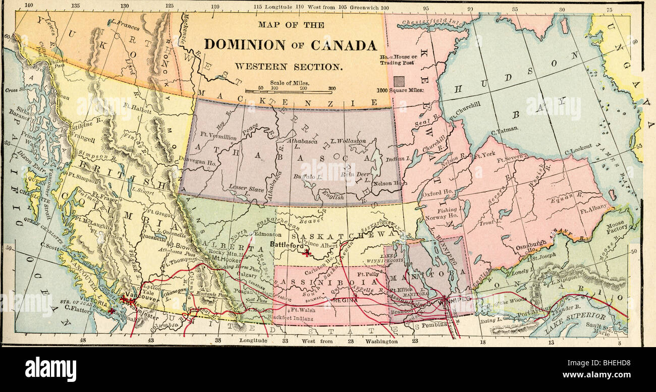 Old map canada from original Banque de photographies et d’images à ...
