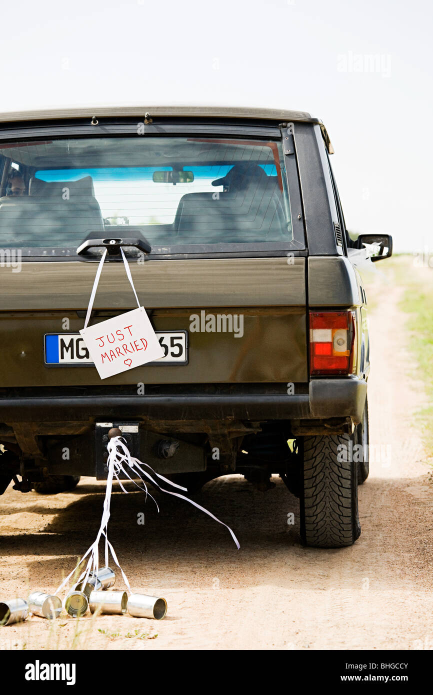 Just married wedding sign Banque de photographies et d’images à haute ...