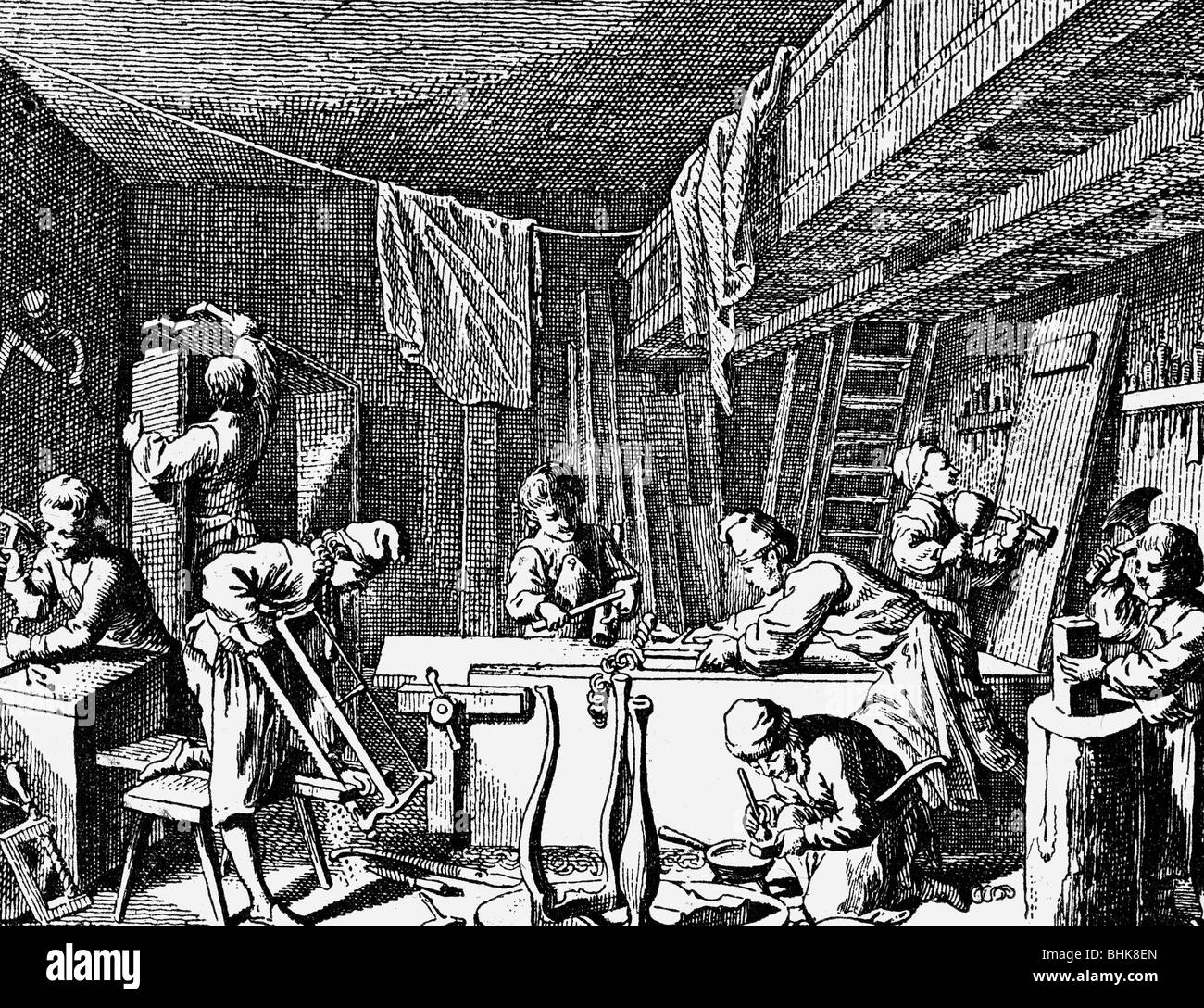 Carpenter 18th century Banque de photographies et d’images à haute ...