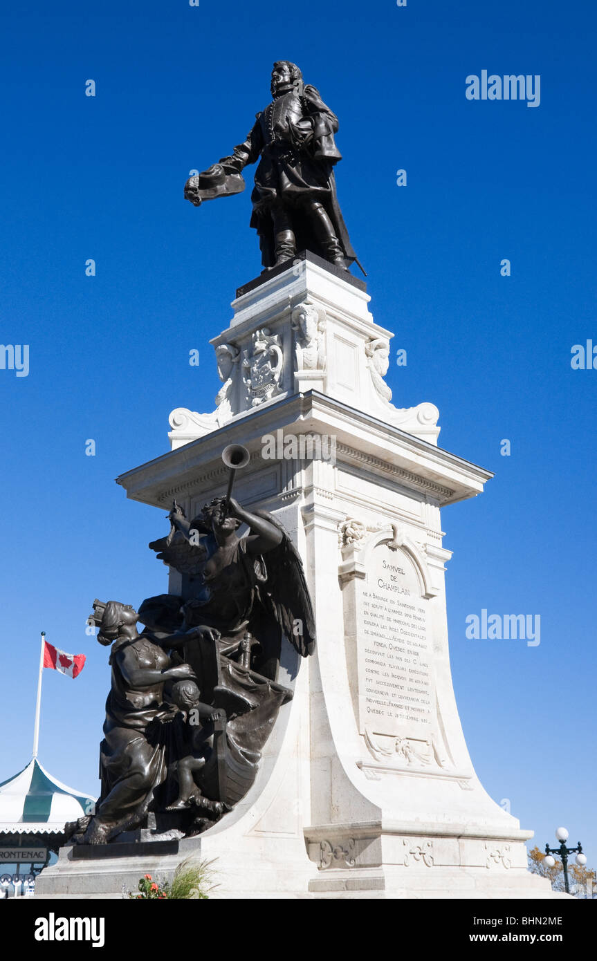 Quebec city statue samuel de champlain Banque de photographies et d ...