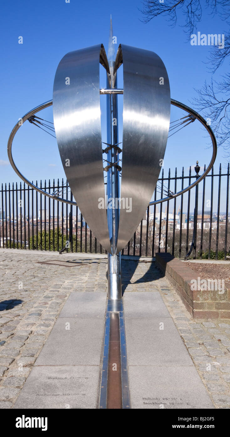Méridien de Greenwich La ligne 0 degrés de longitude Photo Stock - Alamy
