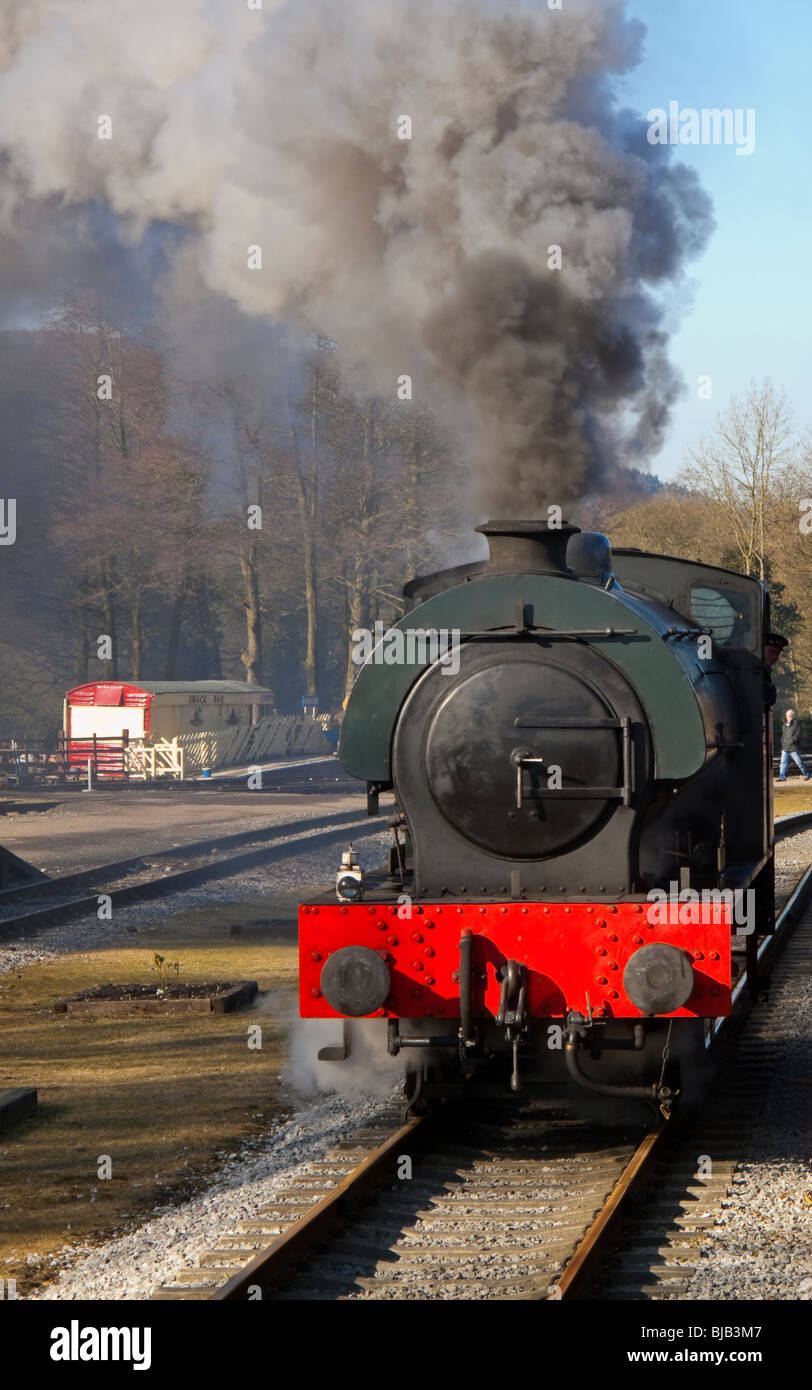 Train à vapeur restauré sur le sommet de la ligne ferroviaire qui relie ...