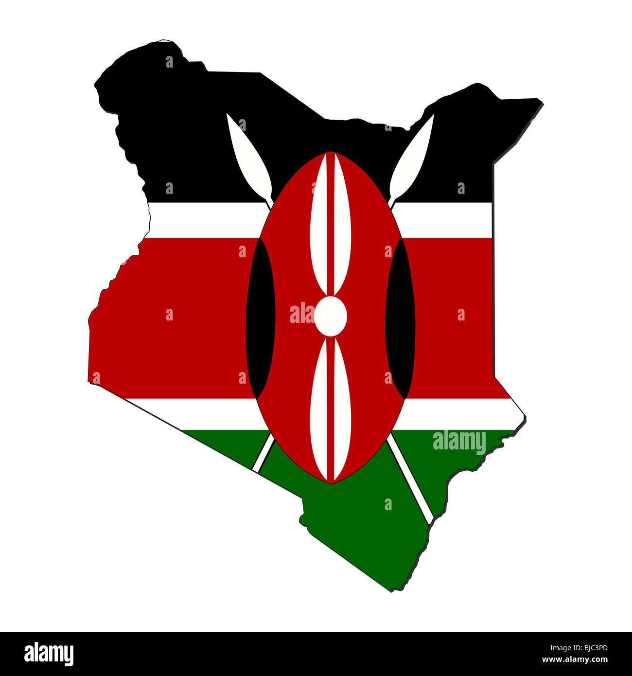 La carte du Kenya et leur drapeau illustration Photo Stock - Alamy
