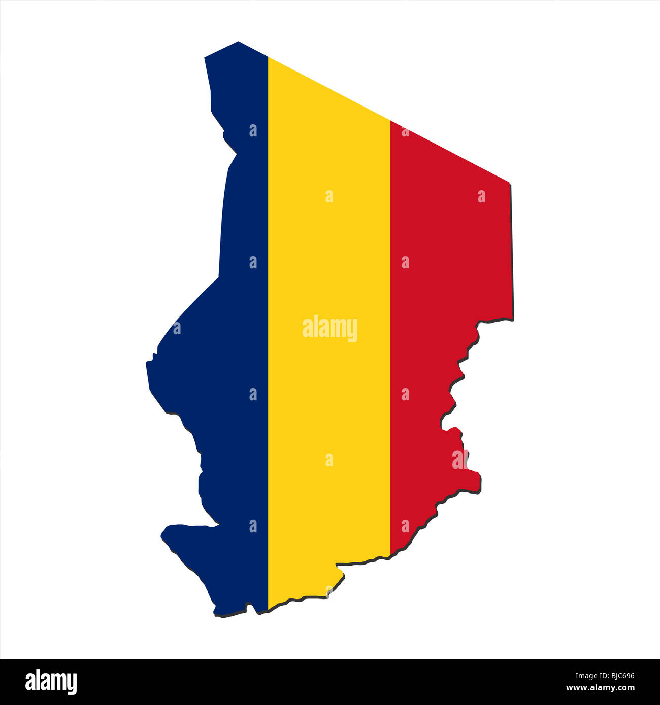 Carte de Tchad et leur drapeau illustration Photo Stock - Alamy